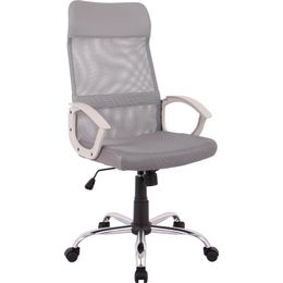 Bürostuhl Inosign "Kirsten, Schreibtischstuhl", grau (grau, chromfarben), B:62cm H:118cm T:62cm, Stühle, mit atmungsaktivem Stoff im Rücken