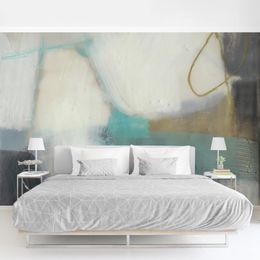 Fototapete Fangz&auml;hne mit T&uuml;rkis II - Vliestapete nach Ma&szlig; Abstrakt Kunstdruck Wohnzimmer Schlafzimmer Bad Badezimmer K&uuml;che Flur Esszimmer T&uuml;rkis