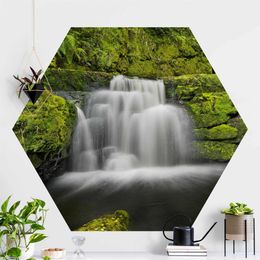 Hexagon Fototapete selbstklebend Lower McLean Falls in Neuseeland