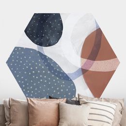 Hexagon Fototapete selbstklebend Orbit mit Punkten I