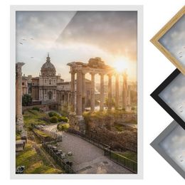 Bild mit Rahmen Forum Romanum bei Sonnenaufgang