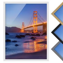 Bild mit Rahmen Golden Gate Bridge am Abend