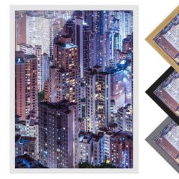 Bild mit Rahmen Hongkong Lichtermeer