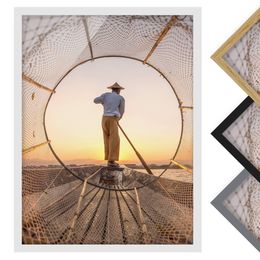 Bild mit Rahmen Intha Fischer am Morgen