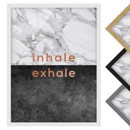 Bild mit Rahmen Inhale Exhale Kupfer und Marmor