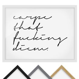 Bild mit Rahmen Carpe Diem Kalligrafie