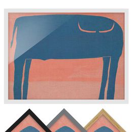 Bild mit Rahmen Blauer Stier