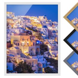 Bild mit Rahmen Santorini at night