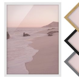 Bild mit Rahmen Ros&eacute;goldener Strand