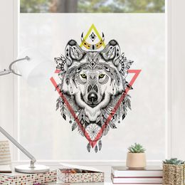 Fensterfolie Boho Wolf mit Traumf&auml;nger
