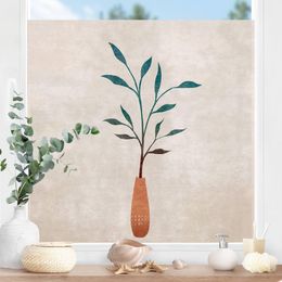 Fensterfolie Boho Bl&auml;tter In Vase I
