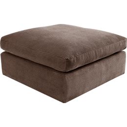 Hocker Alina "Sandy", braun (braungrau gct 149), B:122cm H:46cm T:122cm, Cord GCT (92% Polyester, 8% Nylon), Hocker, Polsterhocker, 122 cm breit und 122 cm tief