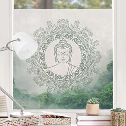 Fensterfolie Buddha Mandala im Nebel