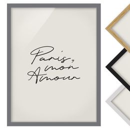 Bild mit Rahmen Spruch Paris mon Amour
