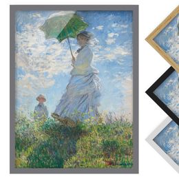 Bild mit Rahmen Claude Monet - Frau mit Sonnenschirm