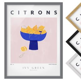 Bild mit Rahmen Ivy Green Illustrations - Citrons