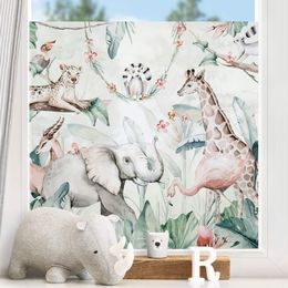 Fensterfolie Aquarell Afrika Tiere