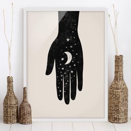 Bild mit Rahmen Hand mit Mond