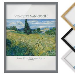 Bild mit Rahmen Van Gogh - Gr&uuml;nes Weizenfeld