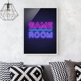 Bild mit Rahmen Neon Schrift Game Room