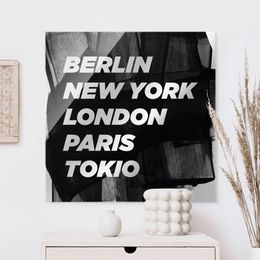 Glasbild Berlin New York London
