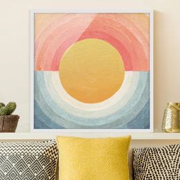 Bild mit Rahmen Sonne zwischen Himmel und Meer