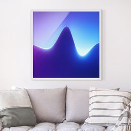 Bild mit Rahmen Lichtwelle auf Blau