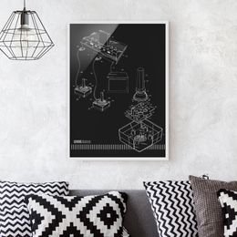 Bild mit Rahmen Gaming Anatomy in Schwarz