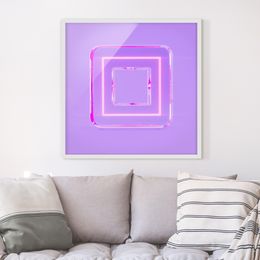 Bild mit Rahmen Neon Gamer Symbol Square