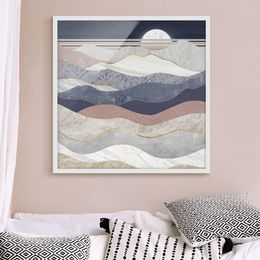 Bild mit Rahmen Wellenf&ouml;rmige Berglandschaft