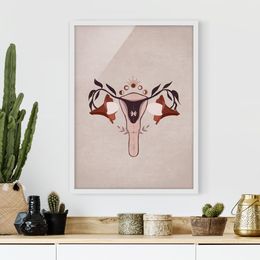 Bild mit Rahmen Boho Uterus