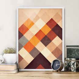 Bild mit Rahmen Warmes Geometrie Muster