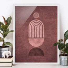 Bild mit Rahmen Boho Geometrie