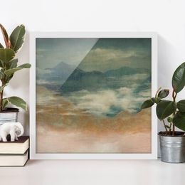 Bild mit Rahmen Himmelhohe Berglandschaft