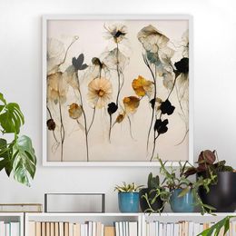 Bild mit Rahmen Warme Bl&uuml;ten