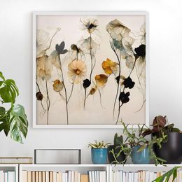 Bild mit Rahmen Warme Bl&uuml;ten