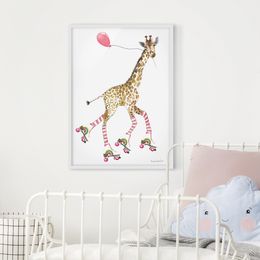 Bild mit Rahmen Giraffe auf Freudenfahrt