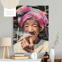 Leinwandbild Burmesische Frau in Myanmar