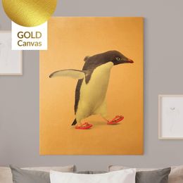 Leinwandbild Flip-Flop Pinguin