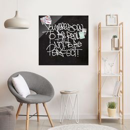 Glasbild Graffiti Art Be Real