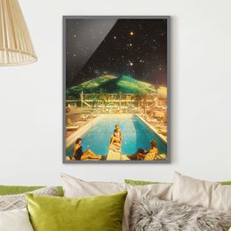 Bild mit Rahmen Retro Collage - Weltraum Pool