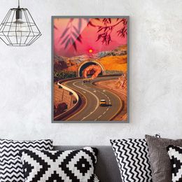 Bild mit Rahmen Retro Collage - Die Wettfahrt