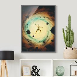 Bild mit Rahmen Retro Collage - Im Weltall