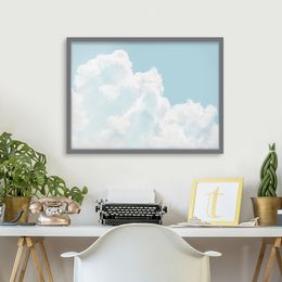 Bild mit Rahmen Wei&szlig;e Wolken im Himmelblau