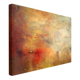 Leinwandbild Joseph Mallord William Turner - Sonnenuntergang &uuml;ber einem See - Wandbild bis XXL Print Abstrakt Kunstdruck Natur Vintage Wohnzimmer