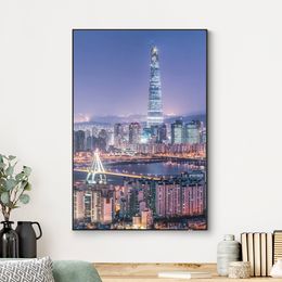 Wechselbild Lotte World Tower bei Nacht
