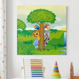 Leinwandbild Kinderzimmer Dschungeltiere