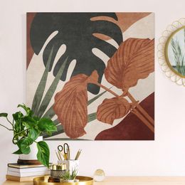 Leinwandbild Tropische Boho Bl&auml;tter