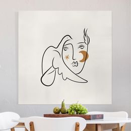 Leinwandbild Picasso Interpretation - Dame mit Taube II
