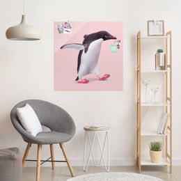 Glasbild Flip-Flop Pinguin